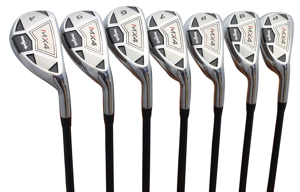 Men’s Majek MX4 Hybrid Iron Set, which Includes: #4, 5, 6, 7, 8, 9, PW Regular Flex Graphite Right Handed New Utility Clubs