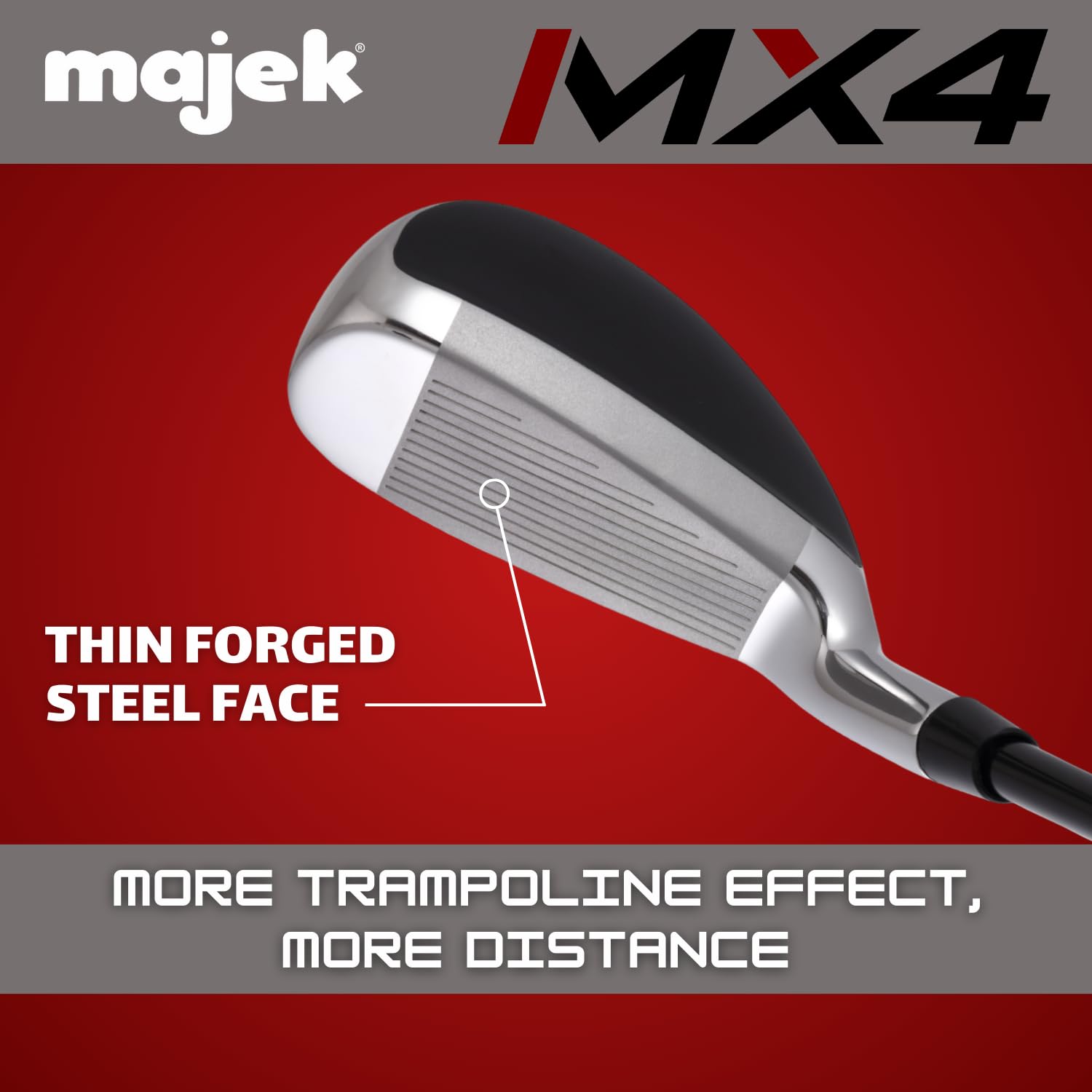 Men’s Majek MX4 Hybrid Iron Set, which Includes: #4, 5, 6, 7, 8, 9, PW Regular Flex Graphite Right Handed New Utility Clubs