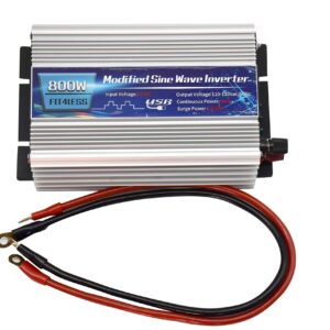 Power Inverter 800W with Dual sockets Output and USB5V 2000mA Input DC12V or 24V, Output AC110V 60Hz (12V)