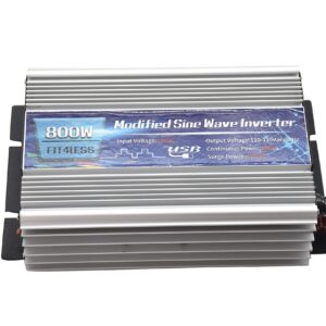 Power Inverter 800W with Dual sockets Output and USB5V 2000mA Input DC12V or 24V, Output AC110V 60Hz (12V)