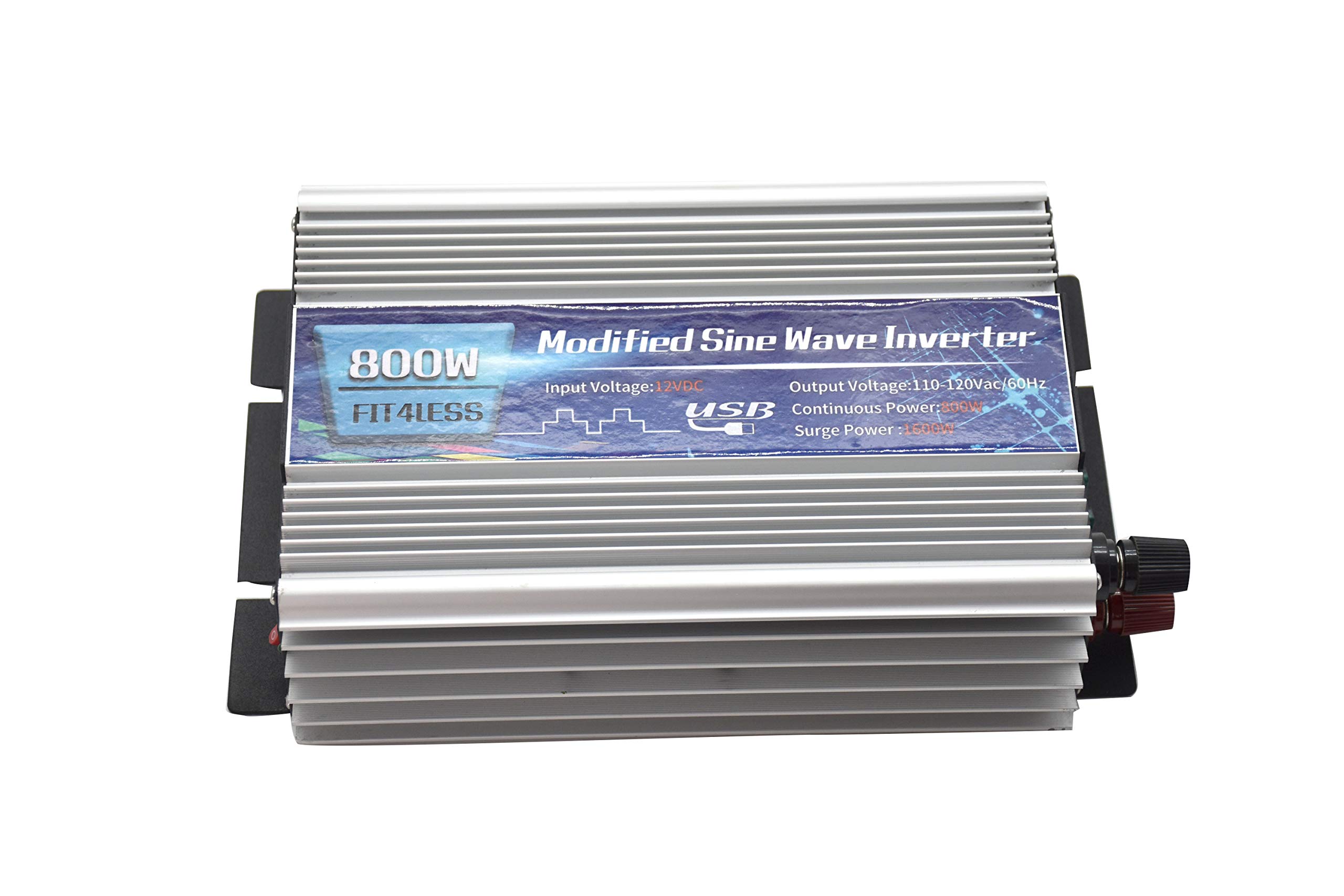 Power Inverter 800W with Dual sockets Output and USB5V 2000mA Input DC12V or 24V, Output AC110V 60Hz (12V)