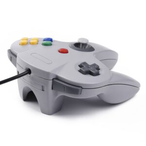 MODESLAB USB N64 Controller, Retro Classic Wired N64 Controllers 64 Bit Remote Gamepad Joystick for Windows PC Linux Mac Raspberry Pi 3 - Gray