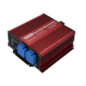 1000W Pure sine ave Power Inverter, Input DC24V Output AC110V 60Hz, with Dual Sockets, USB Output and LCD Wired Remote kit Ideal for 24V Solar System