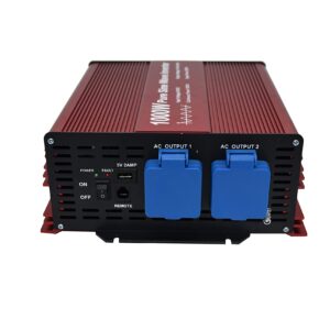 1000W Pure sine ave Power Inverter, Input DC24V Output AC110V 60Hz, with Dual Sockets, USB Output and LCD Wired Remote kit Ideal for 24V Solar System