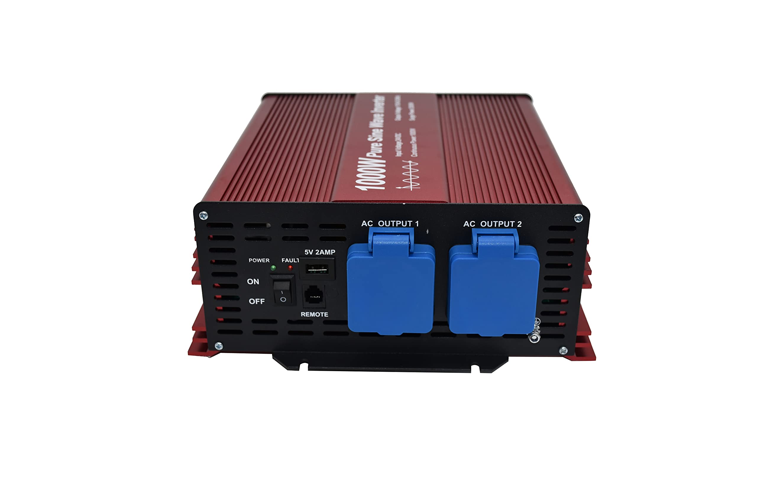 1000W Pure sine ave Power Inverter, Input DC24V Output AC110V 60Hz, with Dual Sockets, USB Output and LCD Wired Remote kit Ideal for 24V Solar System