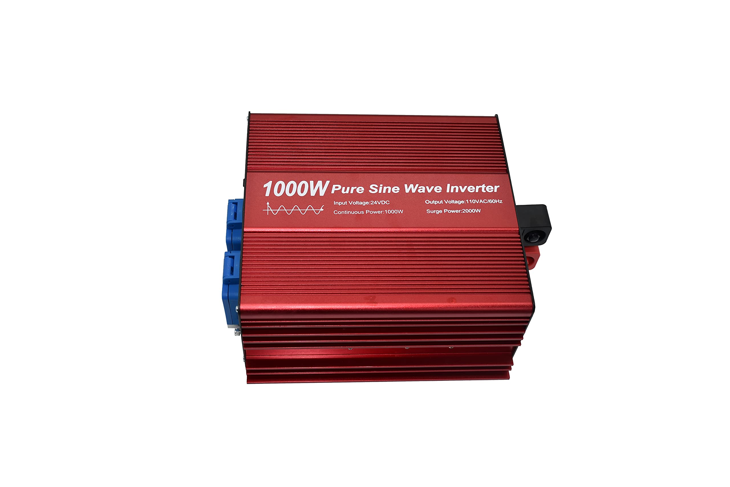 1000W Pure sine ave Power Inverter, Input DC24V Output AC110V 60Hz, with Dual Sockets, USB Output and LCD Wired Remote kit Ideal for 24V Solar System