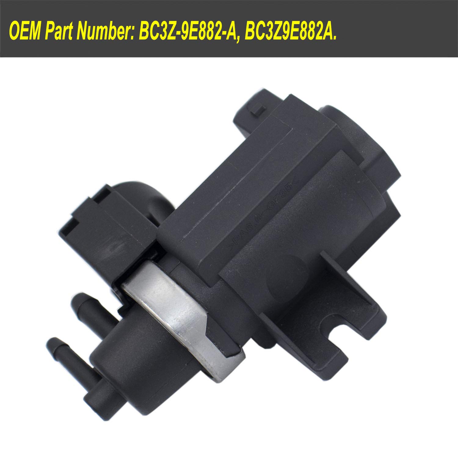 BC3Z-9E882-A BC3Z9E882A Turbo Wastegate Solenoid Vacuum Valve Fit for 2011-2016 Ford F-250 F-350 Super Duty 6.7L V8 DIESEL Black