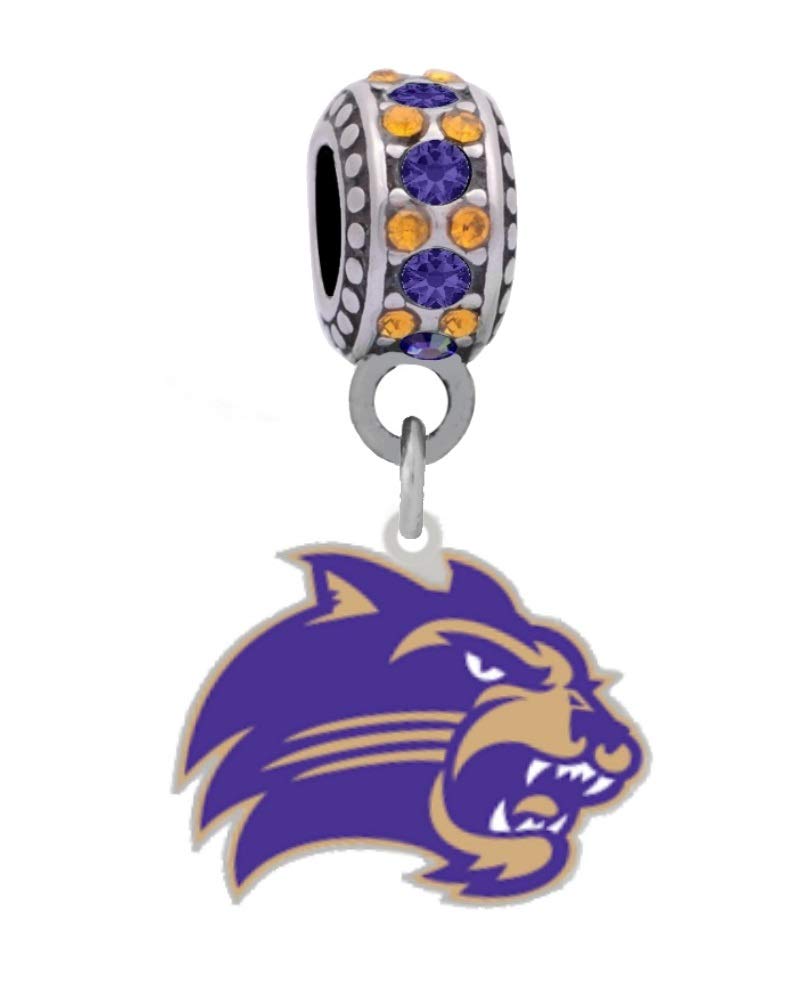 Western Carolina Logo Charm Fits Most Bracelet Lines Including Pandora, Cham ilia, Troll, Biagi, Zable, Kera, Personality, Reflections, Silverado and More …