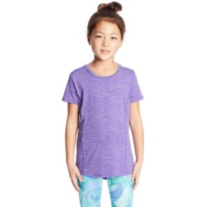 c9 champion girls supersoft tech tee t shirt, lilac wash/bright plum, large us