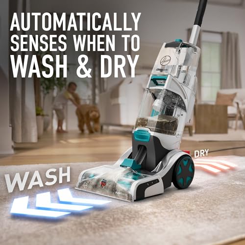 Hoover SmartWash+ Automatic Carpet Cleaner Machine, for Carpet and Upholstery, FH52000 + 64 oz Everyday Carpet Cleaner Solution, Deep Cleaning Carpet Shampoo, AH31924