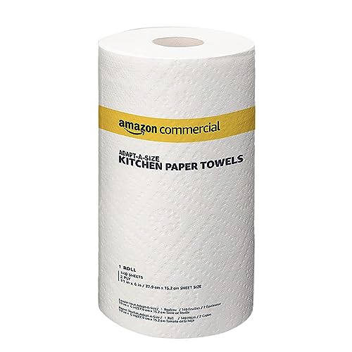 AmazonCommercial 2-Ply White Adapt-a-Size Kitchen Paper Towels, Rolls Individually Wrapped, FSC Certified, 4200 Sheets,140 Count (Pack of 30)