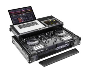 odyssey fzgspiddj8001bl black label glide style controller case compatible with pioneer ddj-800, 1u rack space