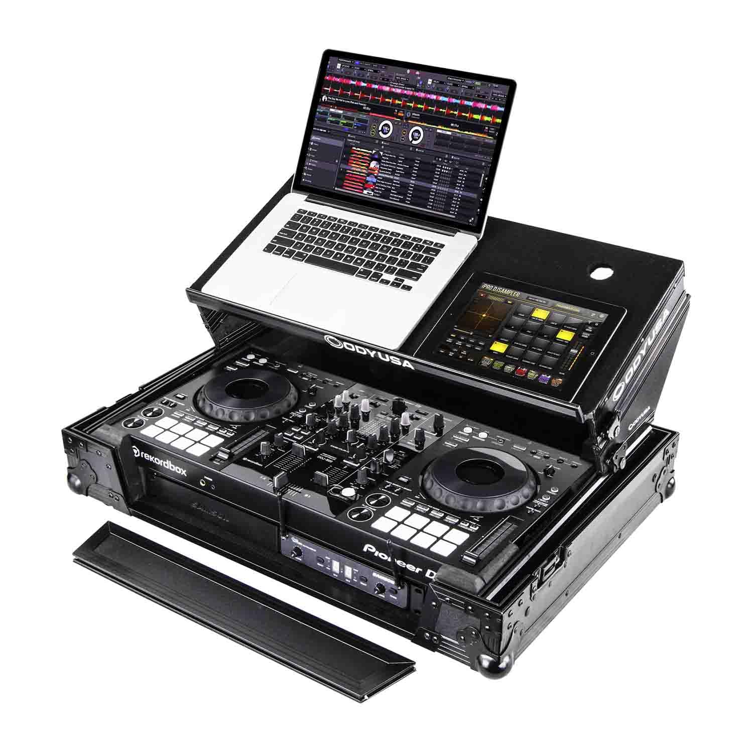 ODYSSEY FZGSPIDDJ8001BL Black Label Glide Style Controller Case Compatible with Pioneer Ddj-800, 1U Rack Space