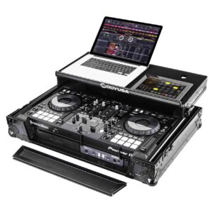 ODYSSEY FZGSPIDDJ8001BL Black Label Glide Style Controller Case Compatible with Pioneer Ddj-800, 1U Rack Space