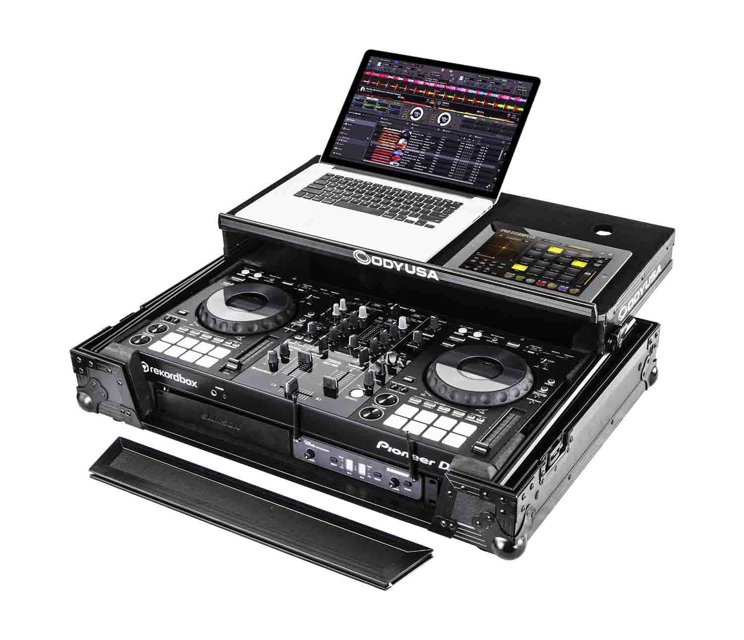 ODYSSEY FZGSPIDDJ8001BL Black Label Glide Style Controller Case Compatible with Pioneer Ddj-800, 1U Rack Space