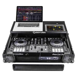 ODYSSEY FZGSPIDDJ8001BL Black Label Glide Style Controller Case Compatible with Pioneer Ddj-800, 1U Rack Space