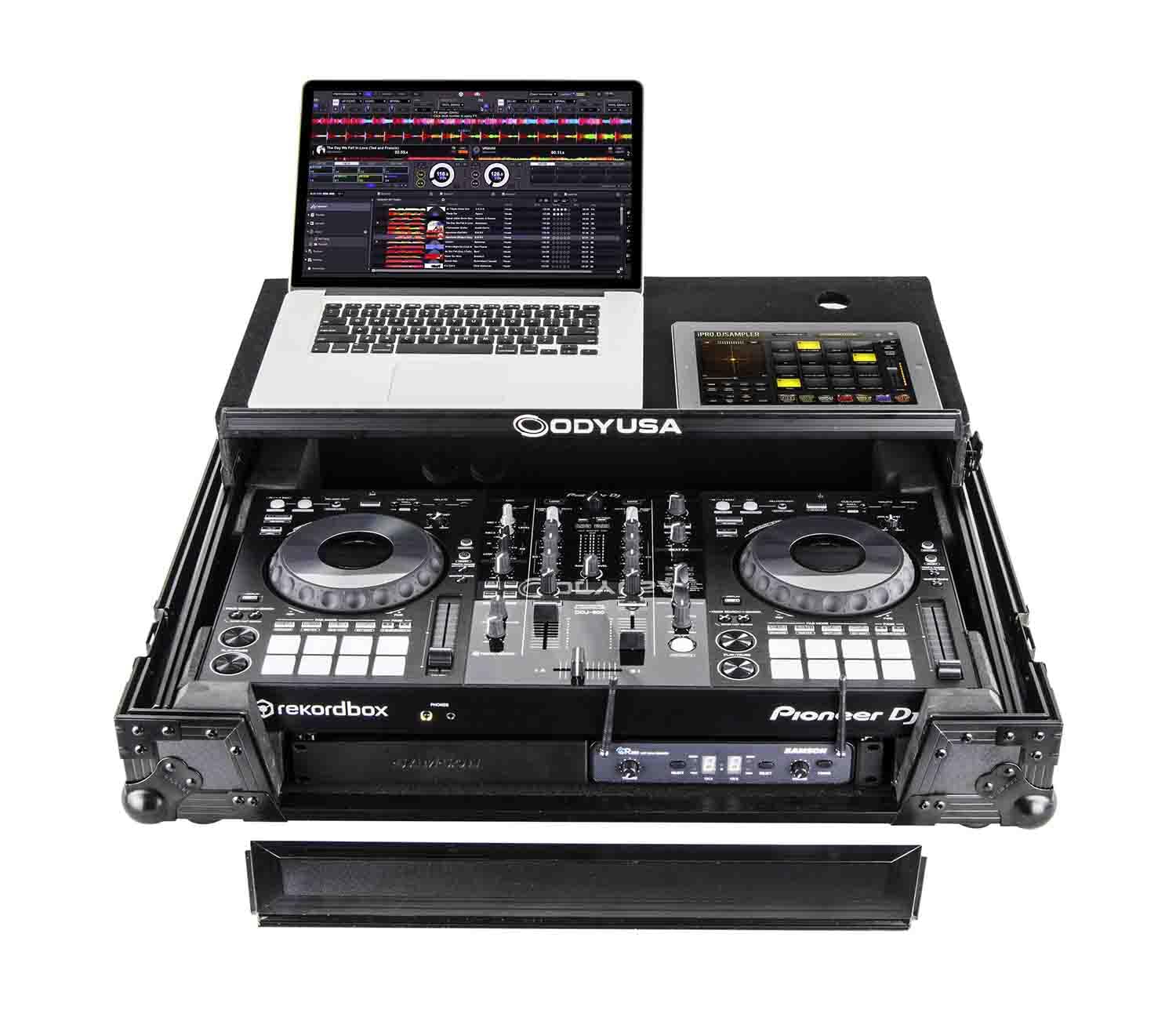 ODYSSEY FZGSPIDDJ8001BL Black Label Glide Style Controller Case Compatible with Pioneer Ddj-800, 1U Rack Space