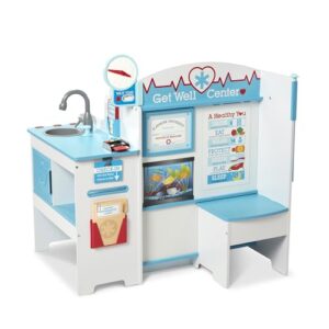 melissa & doug wooden get well doctor activity center - waiting room, exam room, check-in area - fsc certified