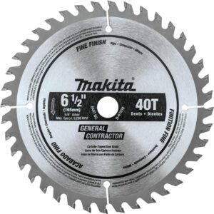 makita d-67038 6-1/2" 40t carbide-tipped circular saw blade, fine finish