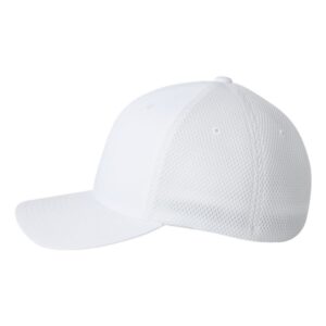 Flexfit Men's Ultrafibre Airmesh Fitted Cap, White, Large/X-Large