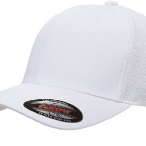 Flexfit Men's Ultrafibre Airmesh Fitted Cap, White, Large/X-Large