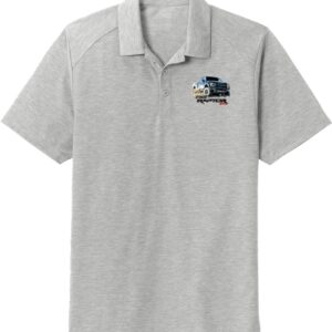 Ford F-150 Raptor Pocket Print Tri Blend Wicking Polo, Light Grey Large