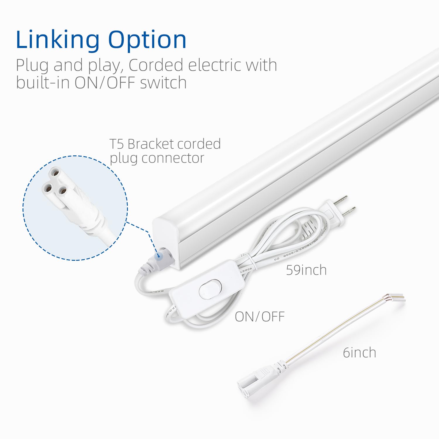 LELEJU LED Shop Light 3FT, 15W, 6000K, 1500lm, Linkable Utility Shop Lights, LED Ceiling & Under Cabinet Light, T5 Integrated Single Fixture (Pack of 4)