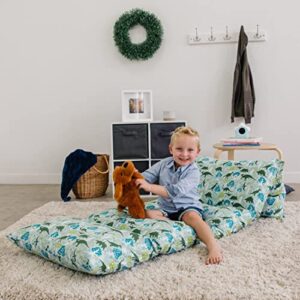 Wildkin Kids Floor Lounger: Ideal for Boys and Girls, Travel-Friendly, Perfect for Sleepovers - Pillow Lounger for Kids, Requires Standard Size Pillows Not Included (Dinomite Dinosaurs)