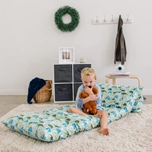 Wildkin Kids Floor Lounger: Ideal for Boys and Girls, Travel-Friendly, Perfect for Sleepovers - Pillow Lounger for Kids, Requires Standard Size Pillows Not Included (Dinomite Dinosaurs)