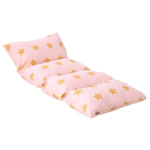 wildkin kids floor lounger: ideal for boys and girls, travel-friendly, perfect for sleepovers - pillow lounger for kids, requires standard size pillows not included (pink and gold stars)