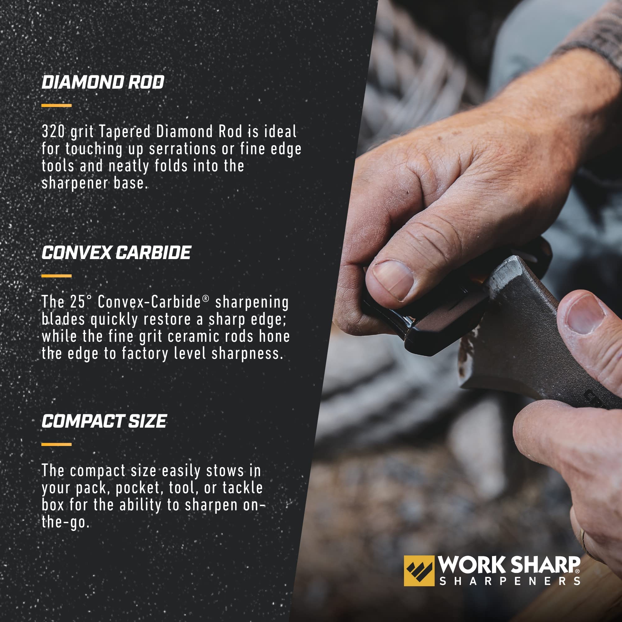 Work Sharp Compact Pivot Plus Knife Sharpener, Compact Pocket Knife and Fish Hook Sharpener