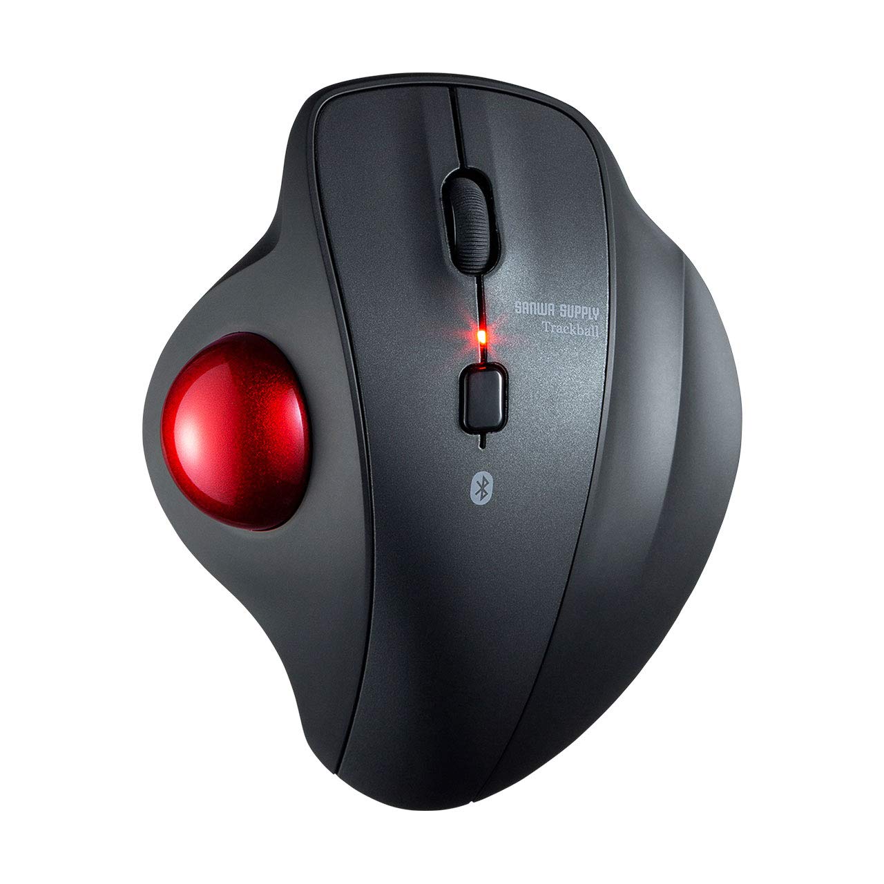 SANWA Bluetooth Ergonomic Trackball Mouse, Optical Vertical Rollerball Mice, Silent Buttons, 600/800/1200/1600 Adjustable DPI, Compatible with MacBook, Windows, macOS, iPad, Android, iOS, Chrome OS