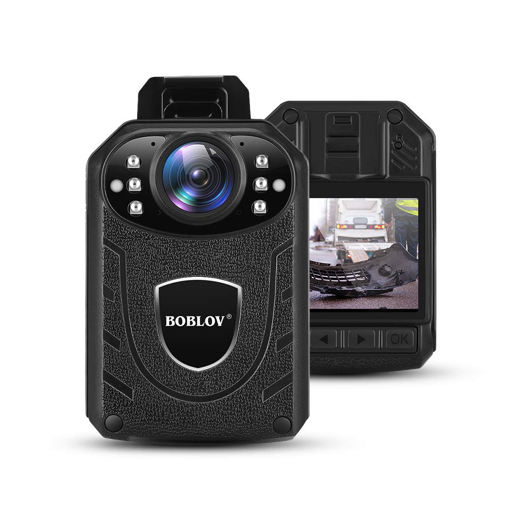 BOBLOV KJ21 Body Camera, 1296P Body Worn Camera, 8-10Hours Recording Outdoor Police Body Camera Support Memory Expand Max 128G, Easy to Operate, Clear NightVision (64GB)