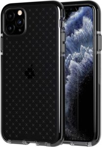 tech21 evo check series gel case for apple iphone 11 pro max - smokey black