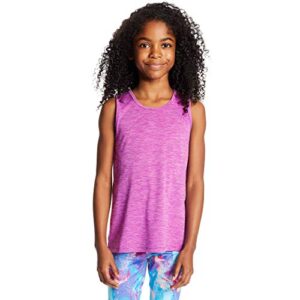 c9 champion girls performance tank yoga shirt, purple shell heather, large us