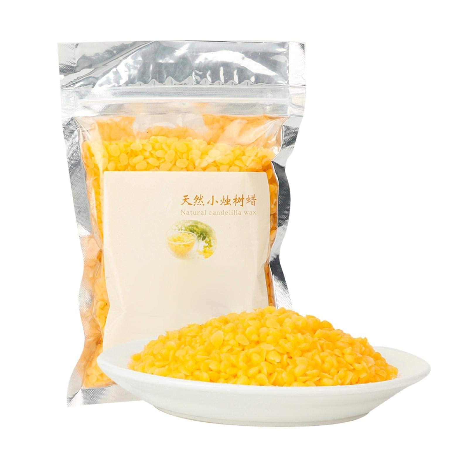 100g Natural Plant Beeswax Pellets Yellow Wax with Resealable Cupuacu Freshness Storage Bag- Food & Cosmetic Grade 100% Natural And Pure Wax For Balm, Lipstick Making (A Lipstick/0.8g Wax)