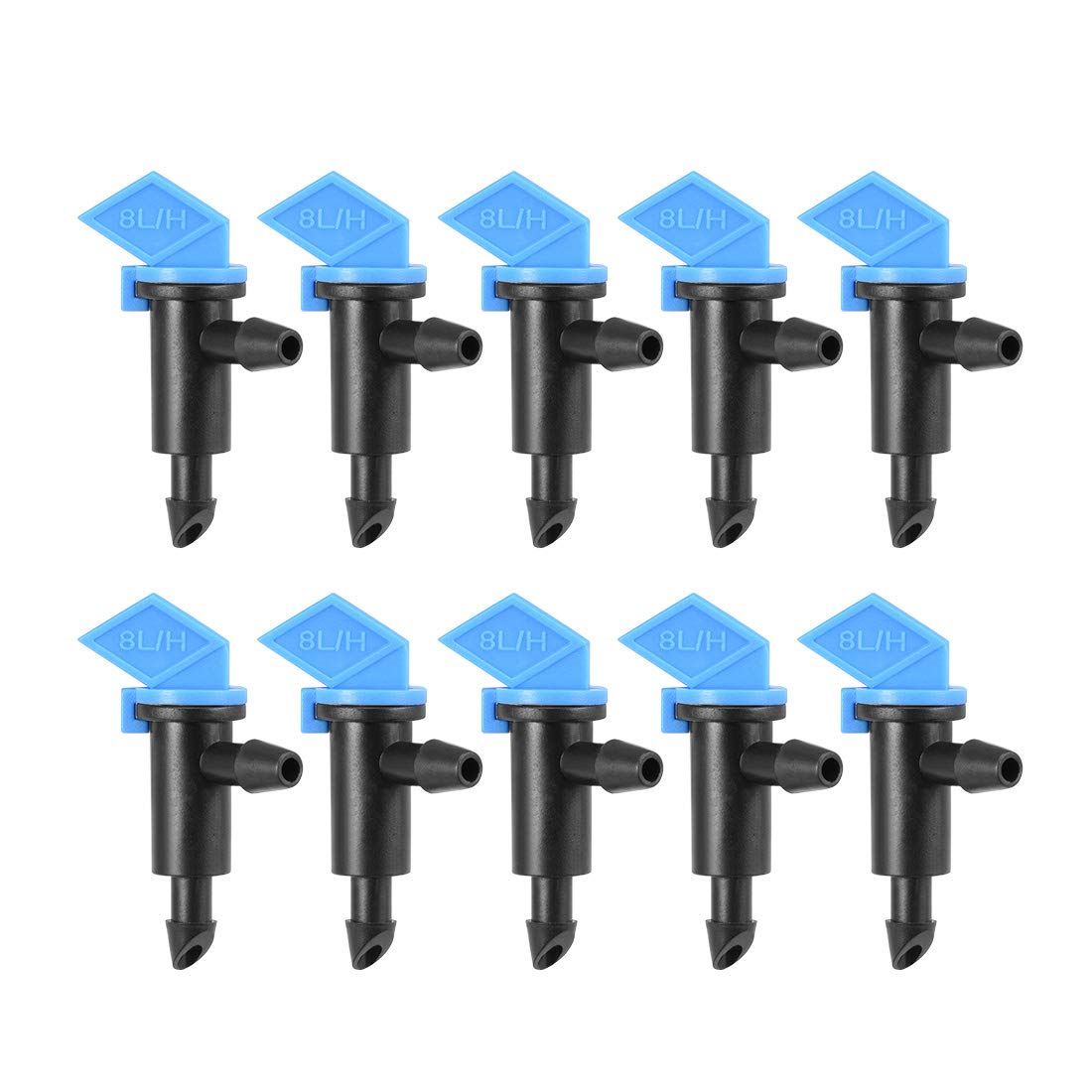 uxcell Flag Dripper 2 GPH 8L/H Emitter Sprinkler for Garden Lawn Drip Irrigation Connect 4/7mm Hose, Plastic 25pcs