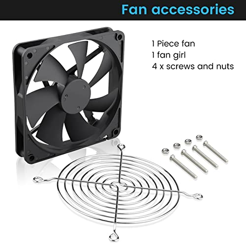 Wathai 140mm Case Fan 12V DC Brushless High Performance Cooling Fan 140x25mm