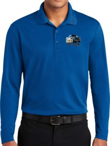 ford f-150 raptor pocket print long sleeve polo, royal 3xl