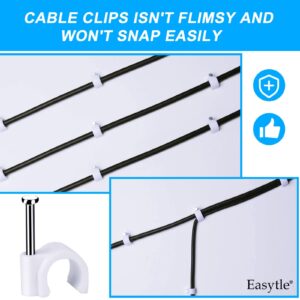 Cable Wire Clips 4mm 6mm 8mm 10mm (Pack of 200) Cable Management RG6 RG59 CAT5 CAT6 RJ45 Electrical Ethernet Dish TV Speaker Wire Cord Tie Holder Single Coaxial Nail Clamps