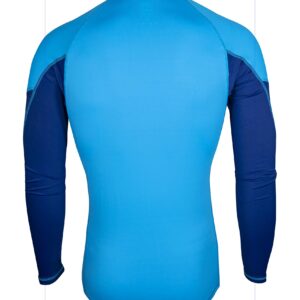 ALLEZ Men's Rash Guard Swim Shirts UPF 50+ UV Sun Protection Long Sleeve Shirts Lightweight Quick Dry Surf Fishing Shirts for Men (Blue&Navy,M)