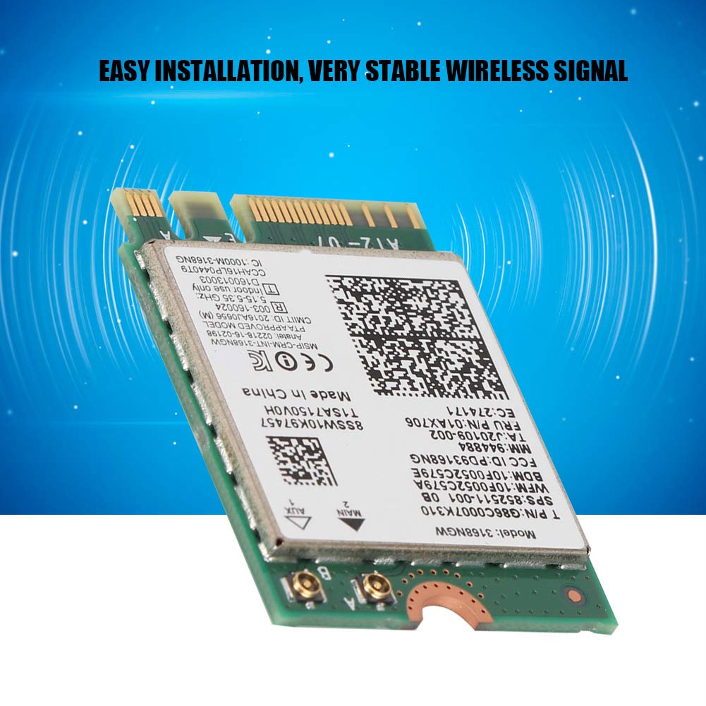 Network Card, Wi-Fi Network Adapter Card for Intel Internet 3168NGW Wireless-AC Dual Band WiFi Network Card with Bluetooth 4.2