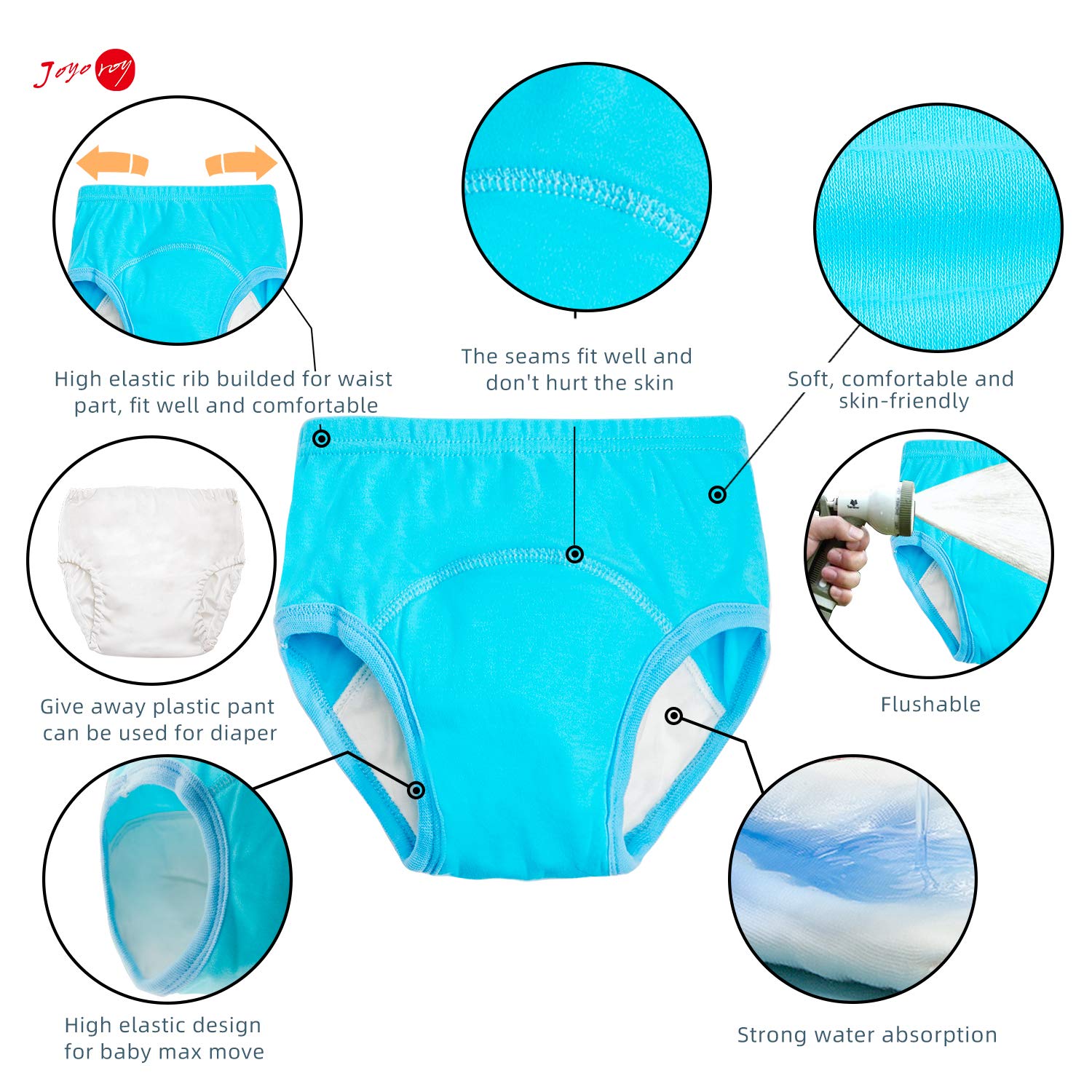 Joyo roy 6Pcs Training Underwear For Boys 1T Training Pants Boys Potty Training Pants Training Diapers Training Panties Underwear For Toddler Boys Cotton Training Pants For Toddler