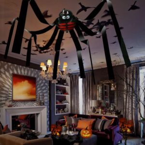 Halloween Decorations Hanging Spider with Balloon for Halloween Party or Haunted House Decorations – 20 Feet