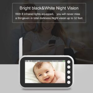 MYPIN Video Baby Monitor with Camera and Audio, Wireless Monitor Camera with 4.3 Inch LCD Screen Night Vision/Two-Way Talk/Temperature Monitor/Lullaby