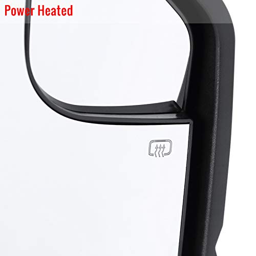 Carpartsinnovate For 15-20 Power Heated Black Passenger Right Side Mirror w/LED Signal Lamps