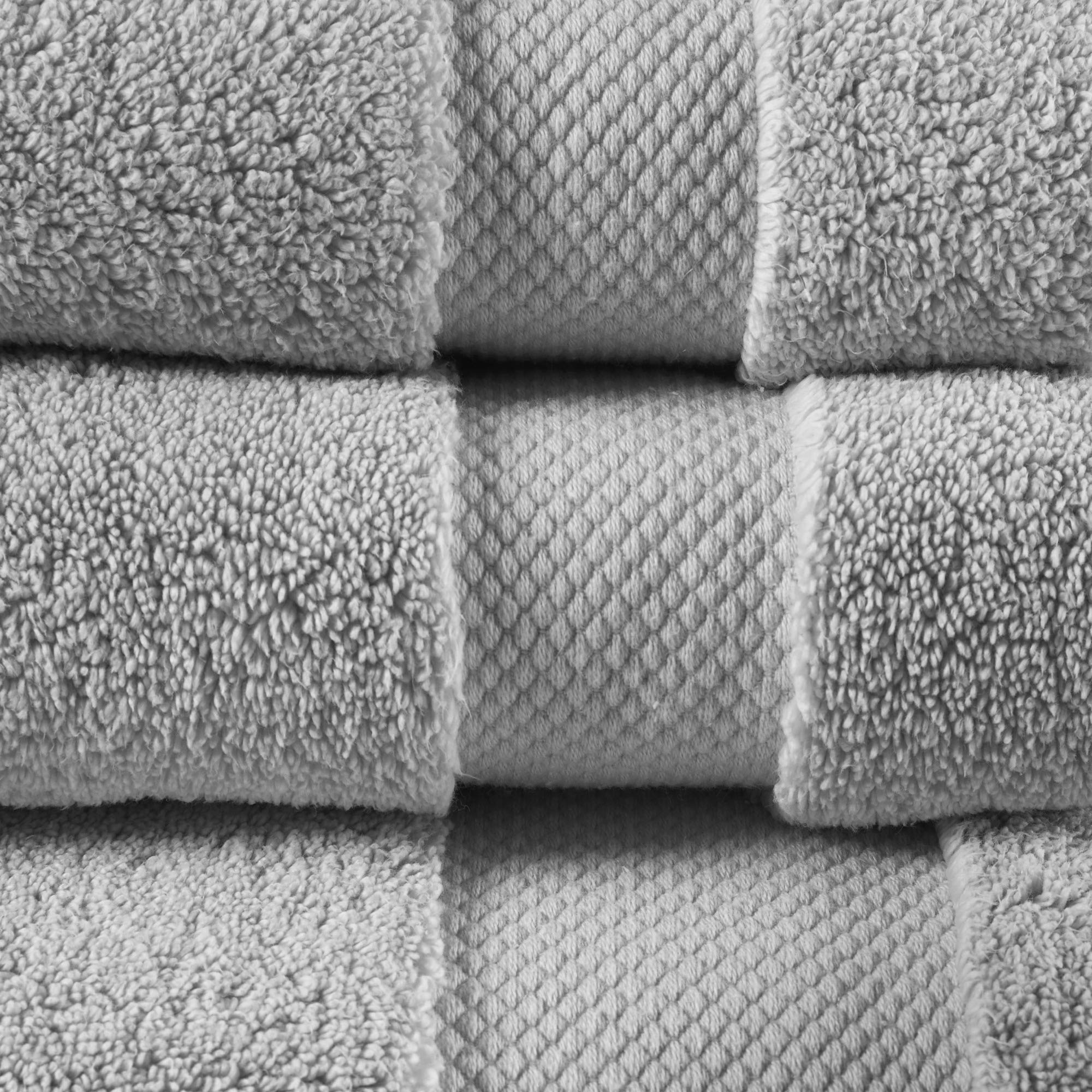 Madison Park Signature Splendor Luxury 100% Cotton Bathroom Towel Set - Soft, Plush 1000 GSM Heavyweight Hotel Quality, Zero Twist, Highly Absorbent, Quick Dry, Multi Sizes, Grey 6 Piece