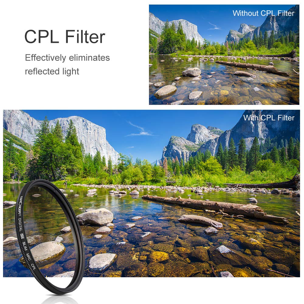 K&F Concept 72mm ND1000 CPL Lens Filter Kit (2 Pcs) Neutral Density ND1000 + Circular Polarizer Filter with 24 Multi-Layer Coatings for Camera Lens