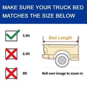 Lyon Cover 5.5' / 67.1" Hard Tri-Fold Truck Pickup Bed for 2015-2024 F150 Tonneau Cover | LED Lamp | 3 Years Warranty |