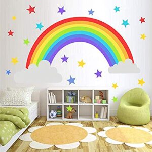 bamsod rainbow wall sticker kids wall decal art girls star bedroom nursery home decor 16.5x32.6 inch